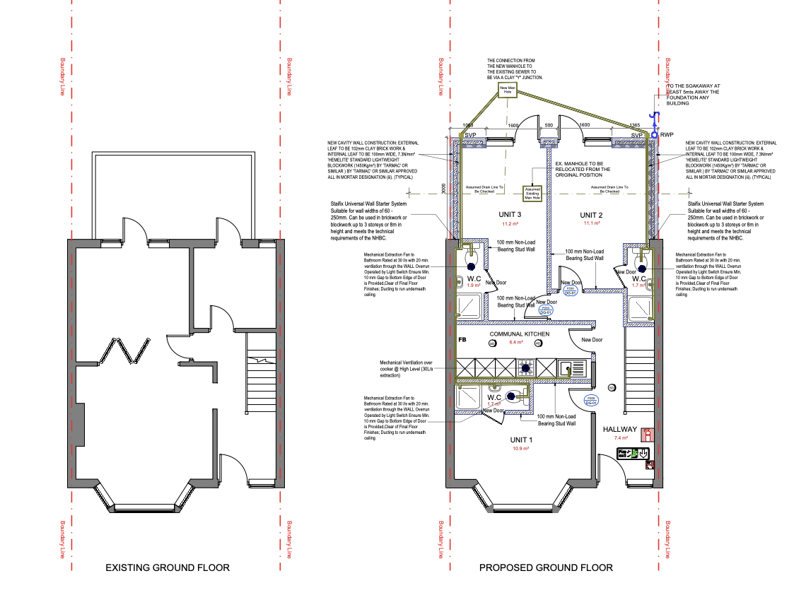 Building regulation drawing - AJ Plans Property Planning and ...